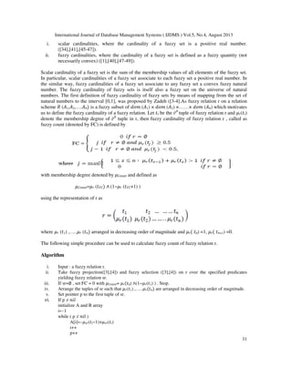 FUZZY STATISTICAL DATABASE AND ITS PHYSICAL ORGANIZATION | PDF