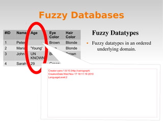 Fuzzy Temporal Databases | PPT