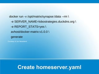 Matrix Is A Protocol; Synapse Is The Matrix Server | PPT