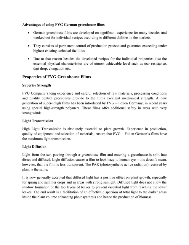 Fvg greenhouse film information | PDF