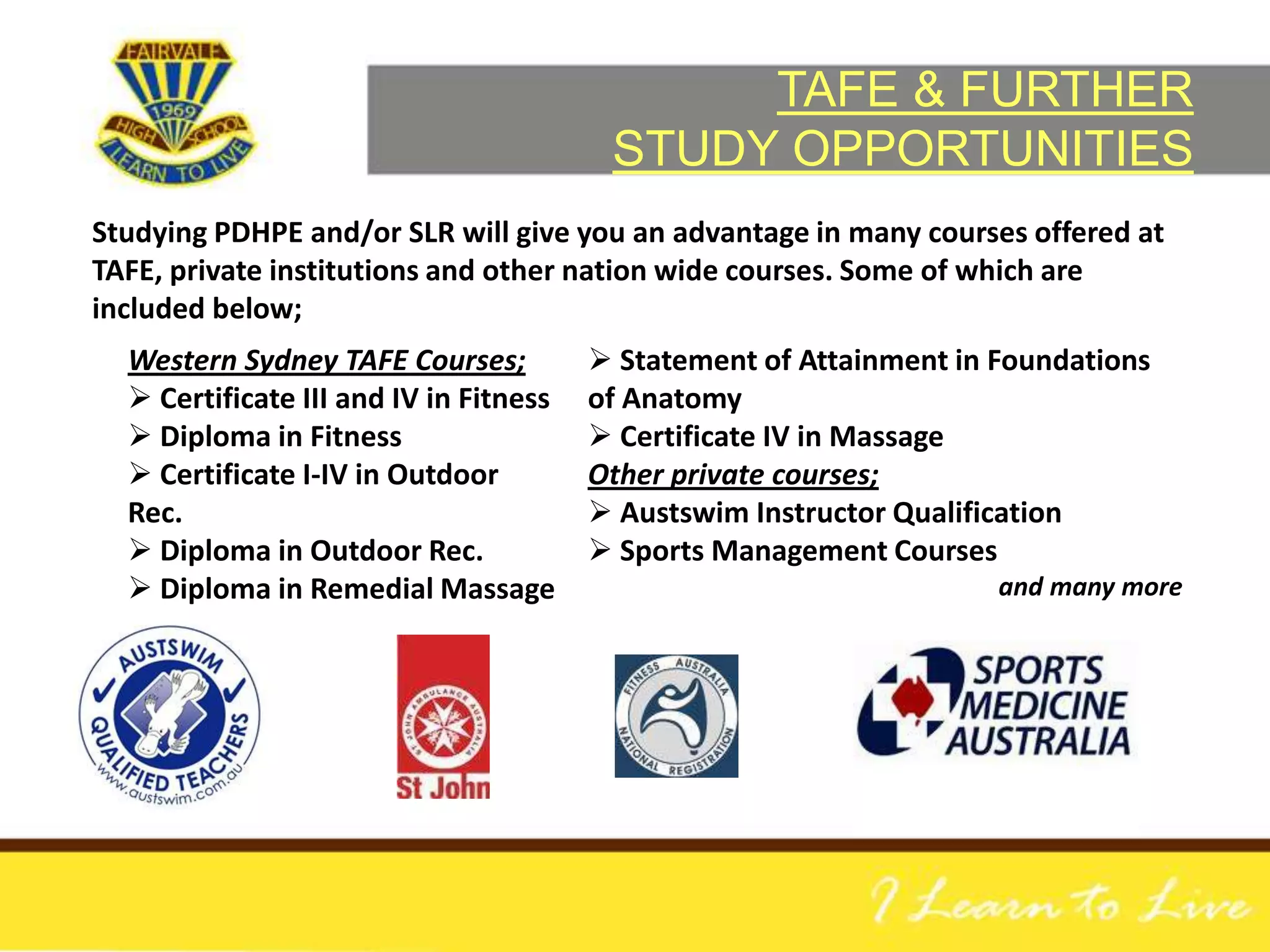 Subject selection - PDHPE | PPTX