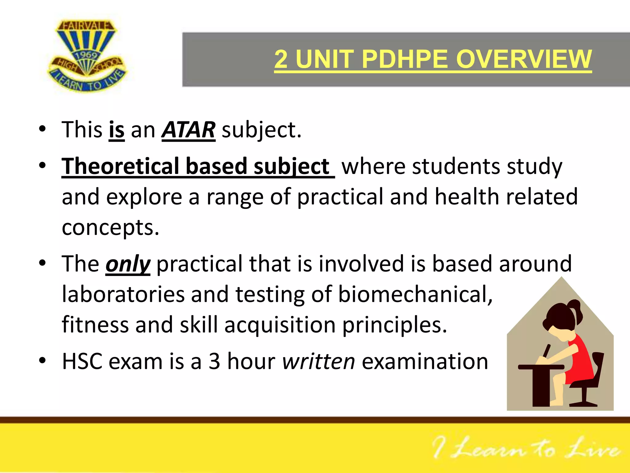 Subject selection - PDHPE | PPTX