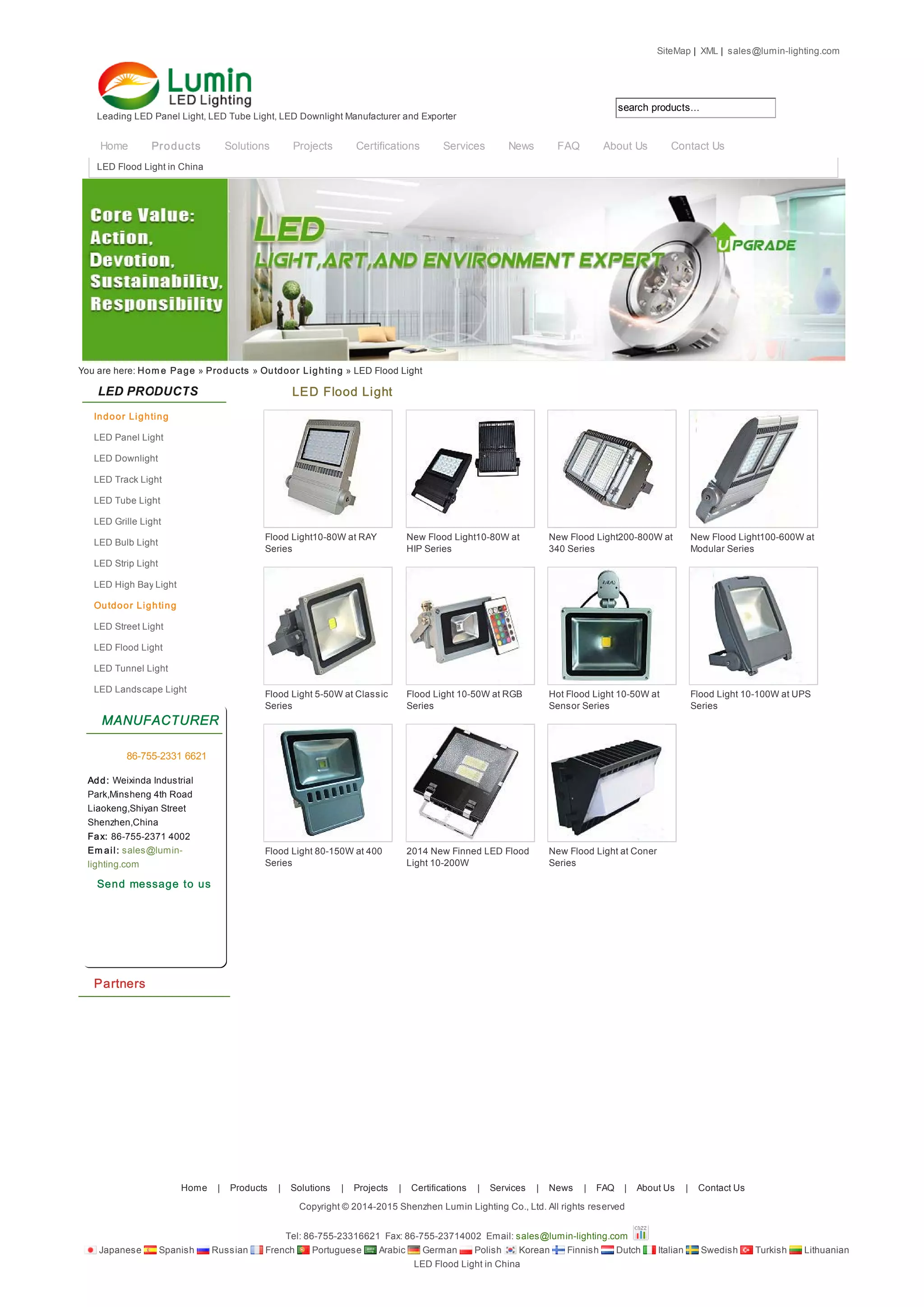 Led flood light manufacturer www.lumin-lighting.com