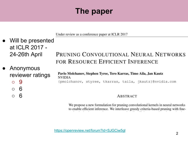 Pruning convolutional neural networks for resource efficient inference | PPTX