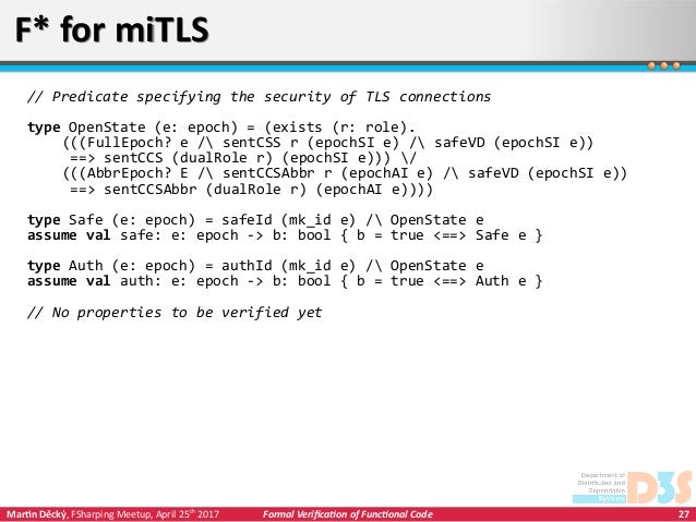 Formal Verification Of Functional Code