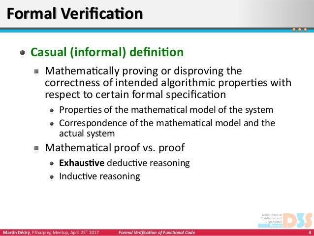 Formal Verification Of Functional Code 5865