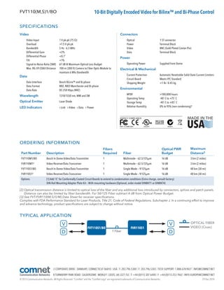 ComNet FVR110M1 Data Sheet | PDF