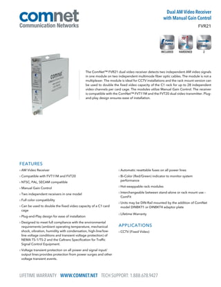 ComNet FVR21 Data Sheet | PDF