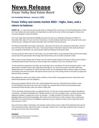 FVREB December 2022 Statistics | PDF