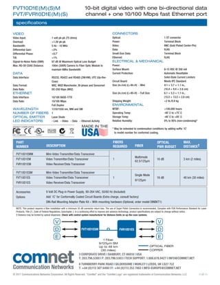 ComNet FVT10D1EM Data Sheet | PDF