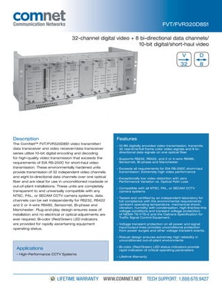 ComNet FVT320D8S1 Data Sheet | PDF
