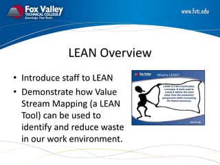 Fox Valley Technical College: The Lean Movement | PDF | Logistics and ...