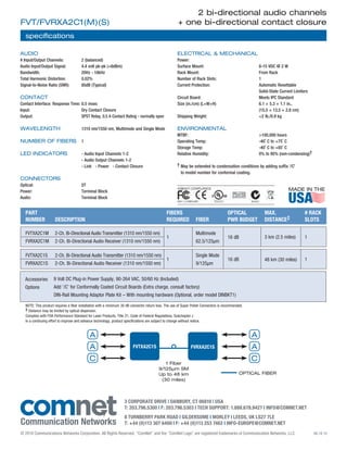 ComNet FVTXA2C1M Data Sheet | PDF | Digital Audio | Computer Software and Applications