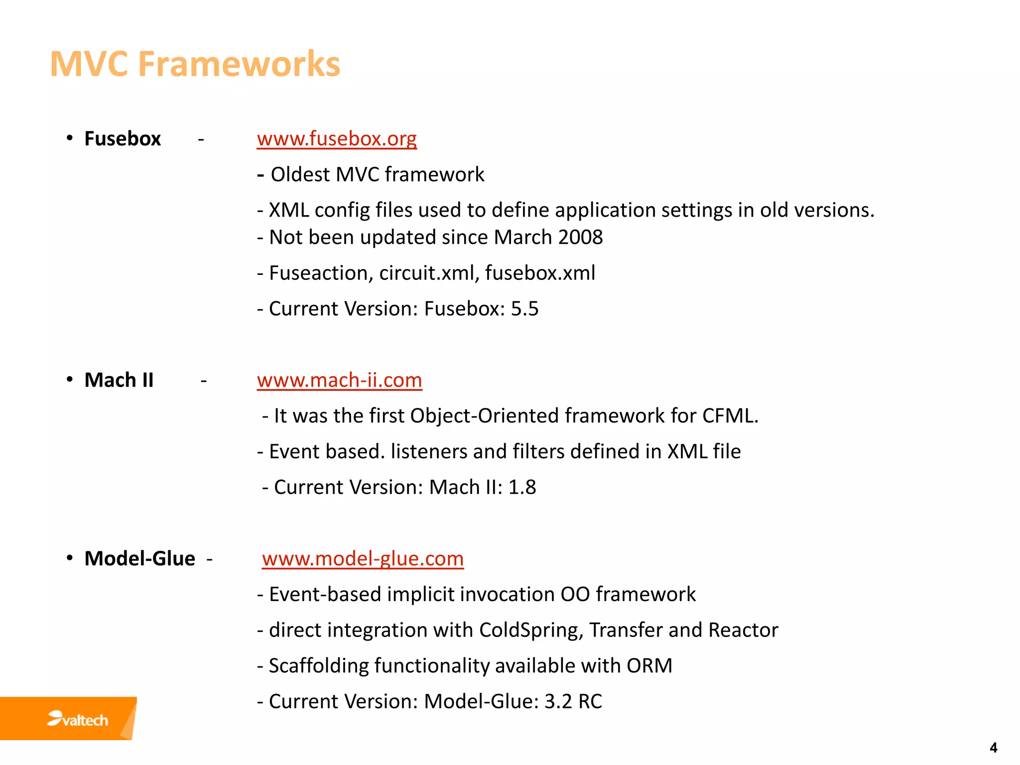 ColdFusion Fw1 (FrameWork1) introduction | PPTX