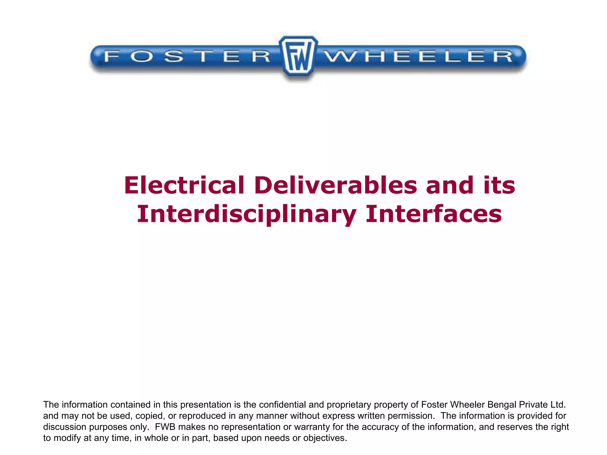 Electrical Deliverables - Interdisciplinary Interfaces | PPT
