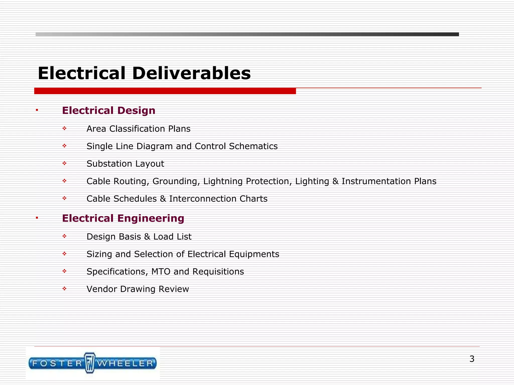 Electrical Deliverables - Interdisciplinary Interfaces | PPT
