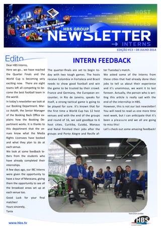 FWC14 Intern Newsletter #13 | PDF
