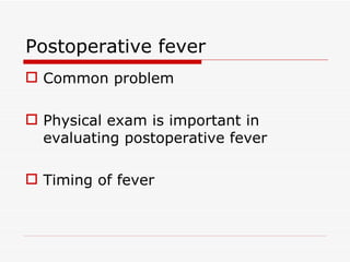 Fwd: Post op complications | PPT