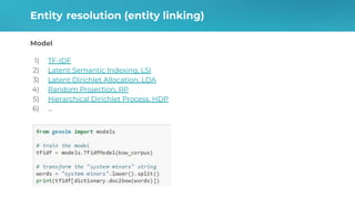 Oleksiy Shashlyuk "Named-entity recognition and name resolution using similarity queries" | PPT
