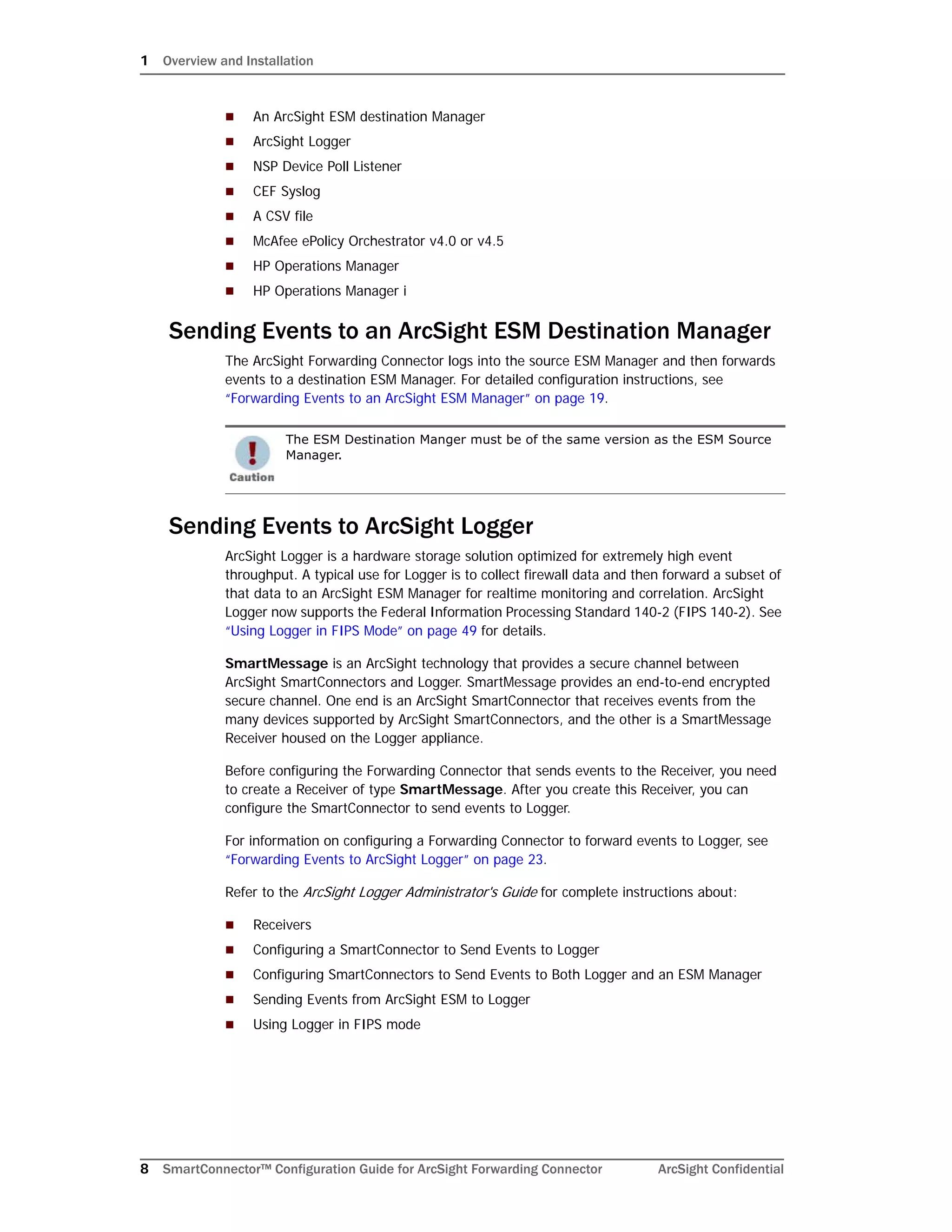 ArcSight Forwarding Connector Configuration Guide | PDF