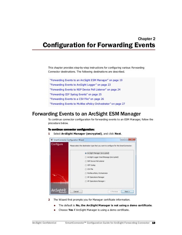 Arcsight Forwarding Connector Configuration Guide