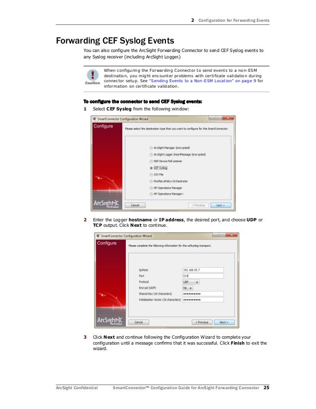 Arcsight Forwarding Connector Configuration Guide