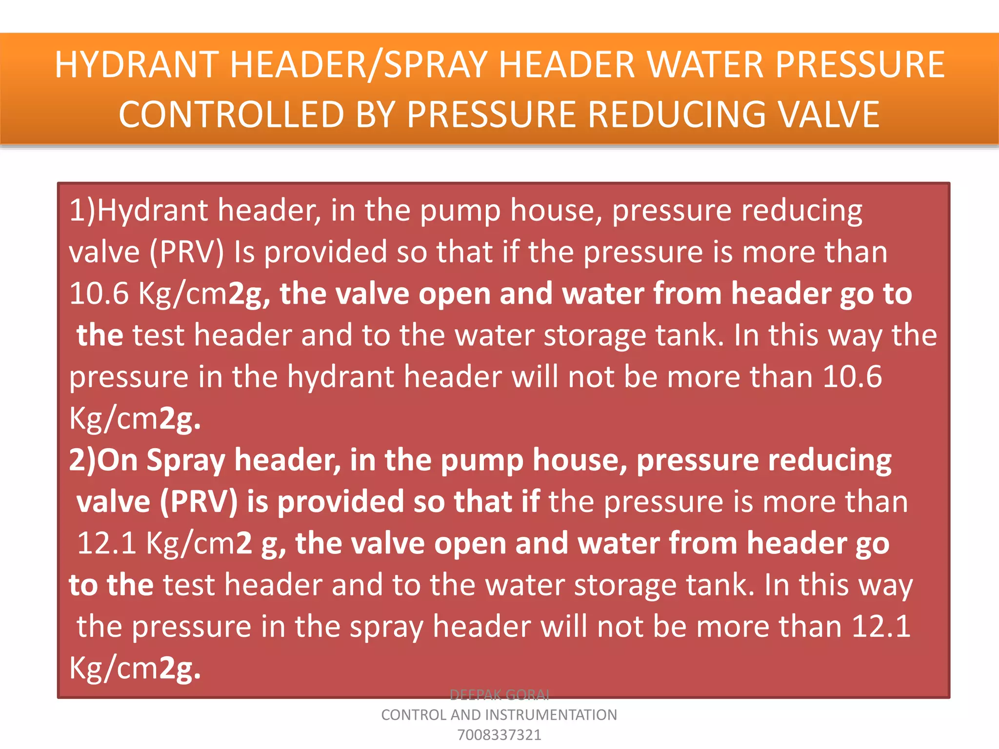 FIRE WATER PUMP HOUSE EQUIPMENT CAPACITY AND OPERATION AT POWER PLANT ...