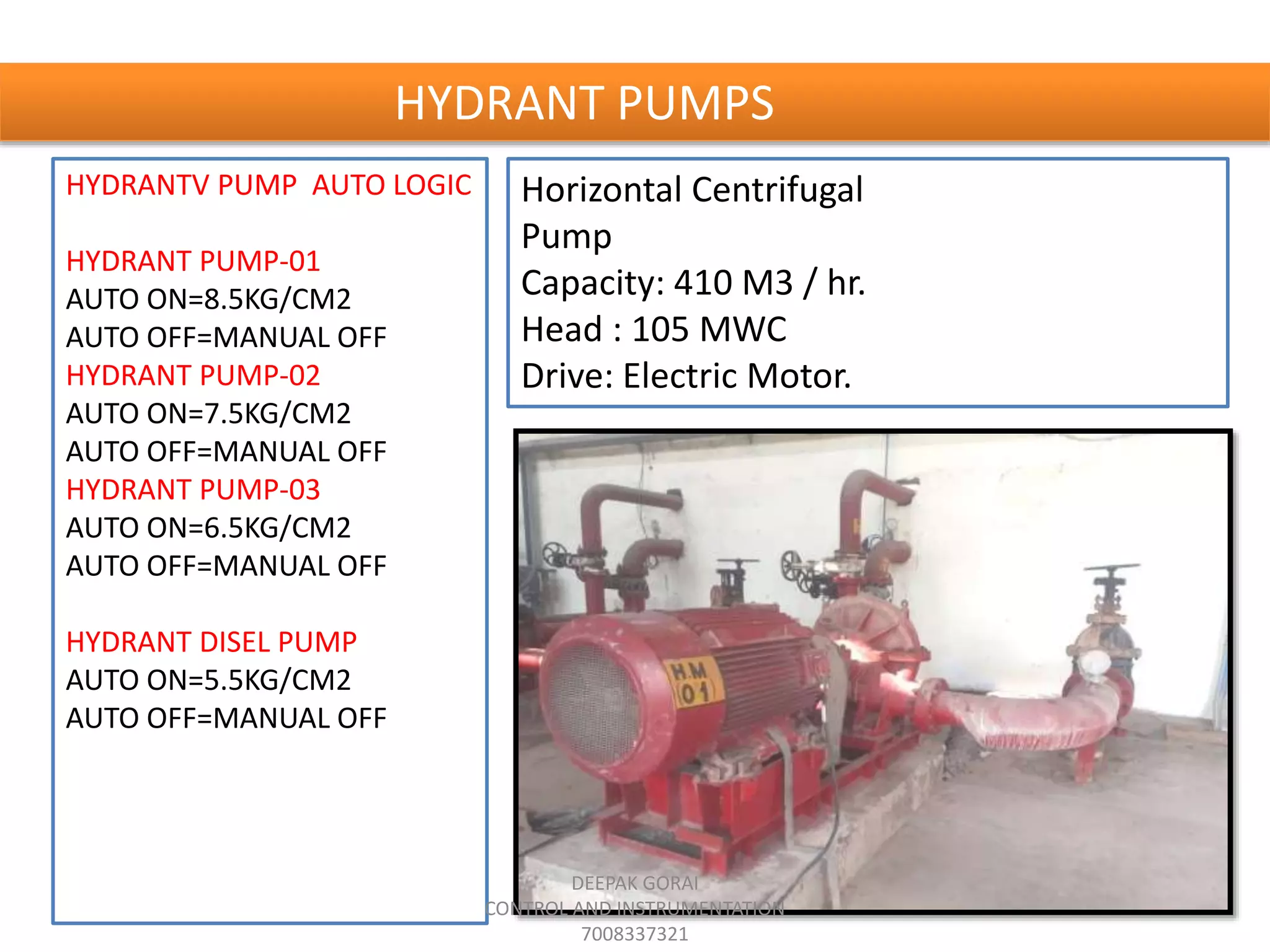 FIRE WATER PUMP HOUSE EQUIPMENT CAPACITY AND OPERATION AT POWER PLANT | PPTX