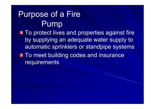Fw pump basis nfpa | PDF