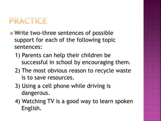 Writing a body paragraph | PPT