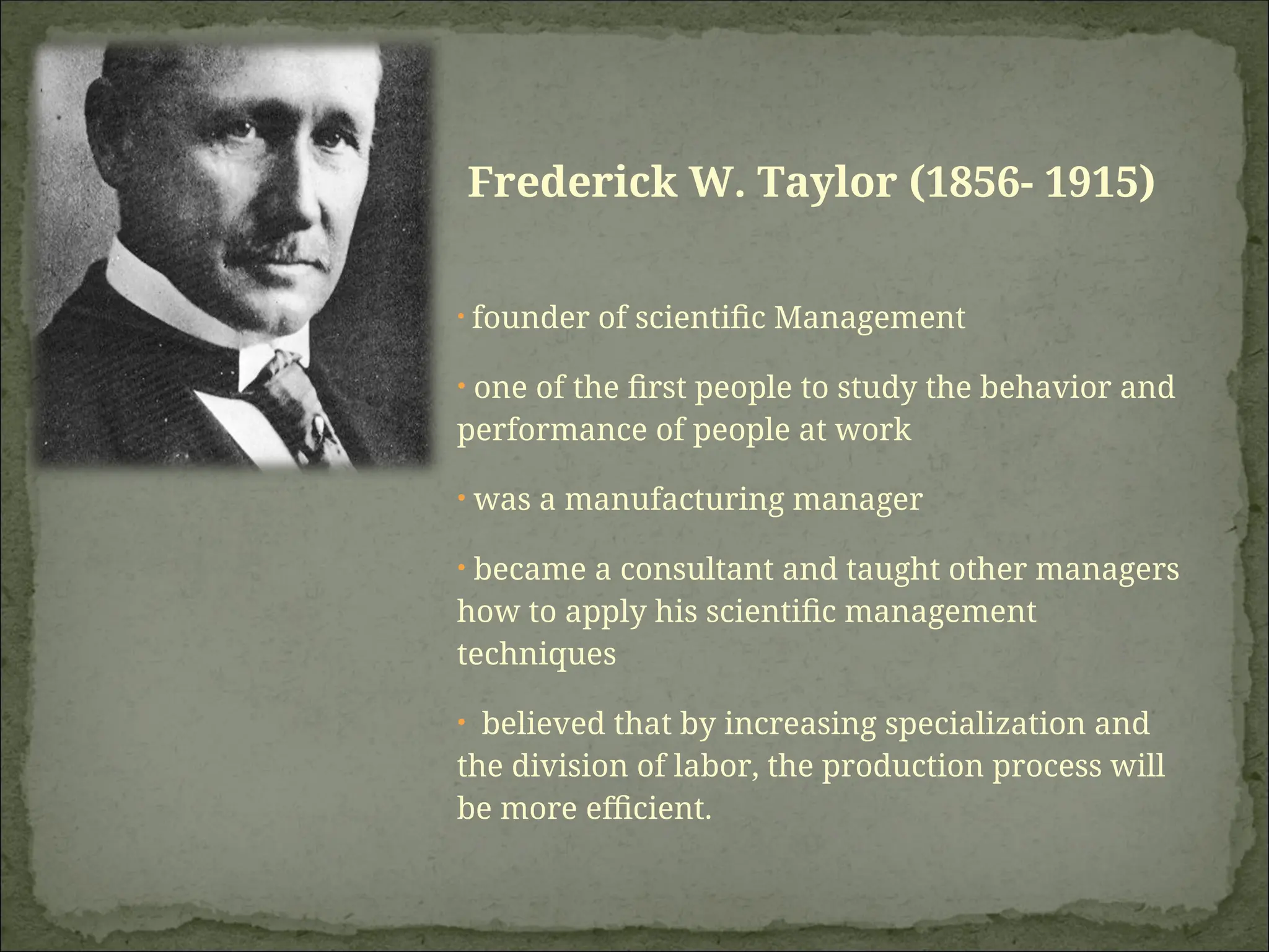 F W Taylor................................ | PPT