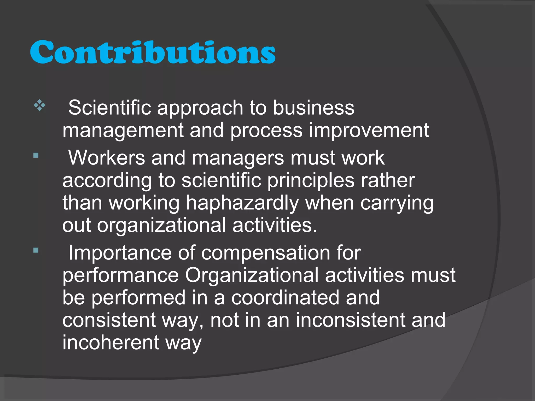 F w taylor_s_contibution_towards_management | PPT | Business | Business ...