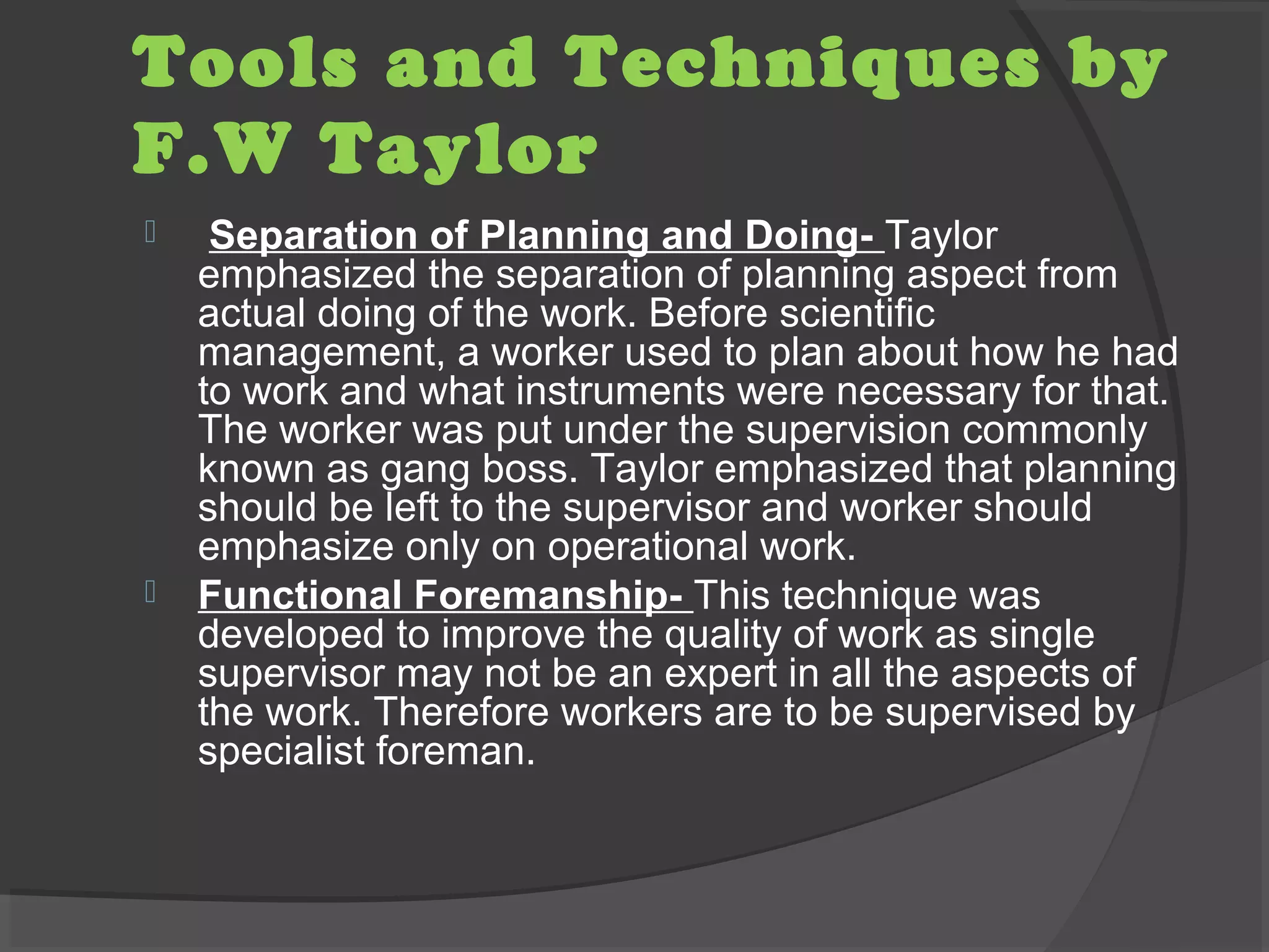 F w taylor_s_contibution_towards_management | PPT
