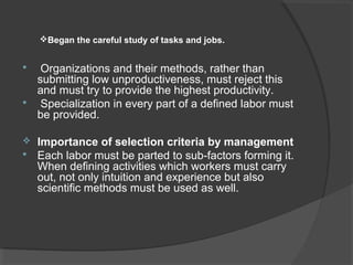 F w taylor_s_contibution_towards_management | PPT