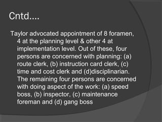 F w taylor_s_contibution_towards_management | PPT