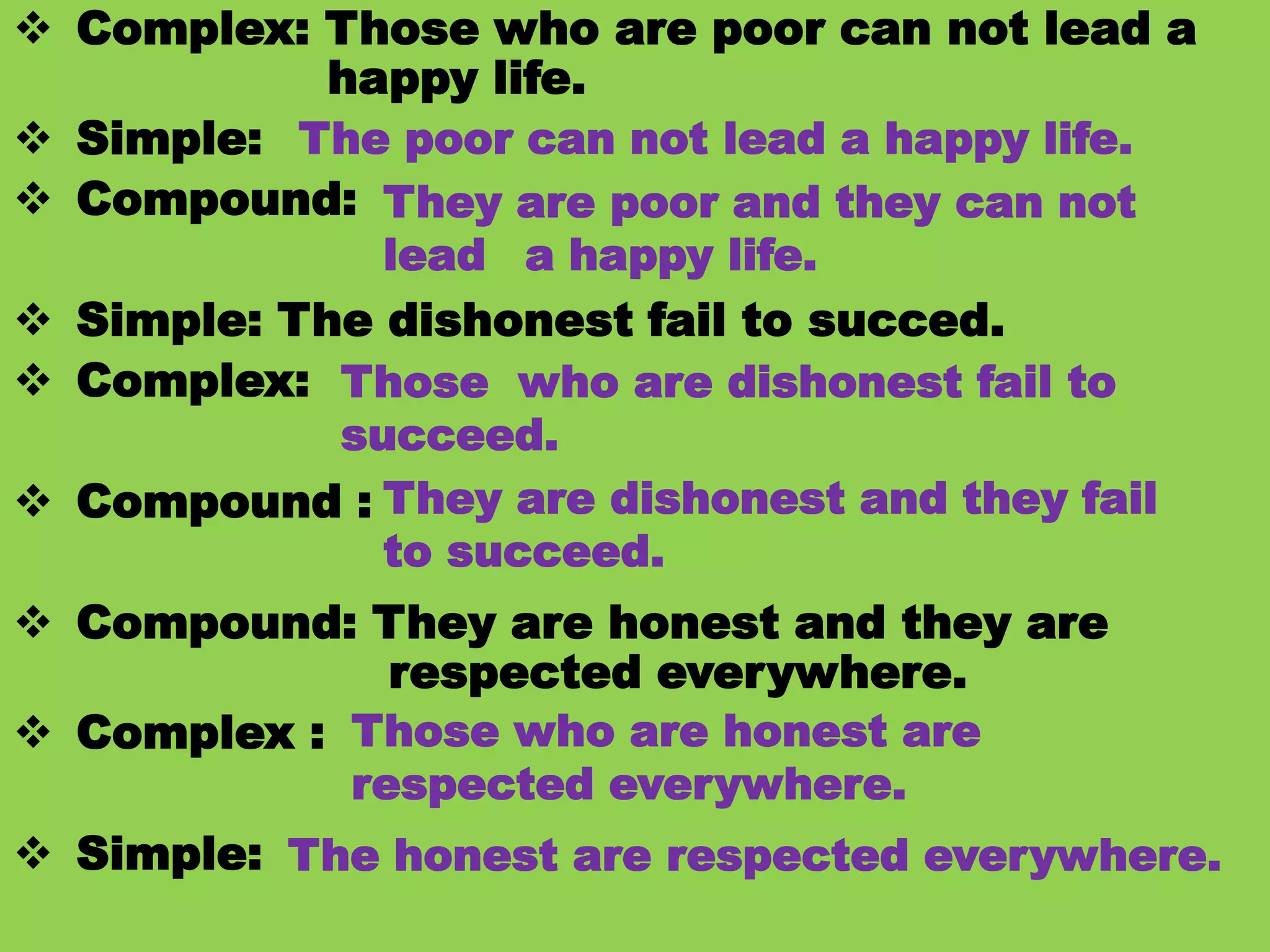Transformations simple complex compound SKR | PPT