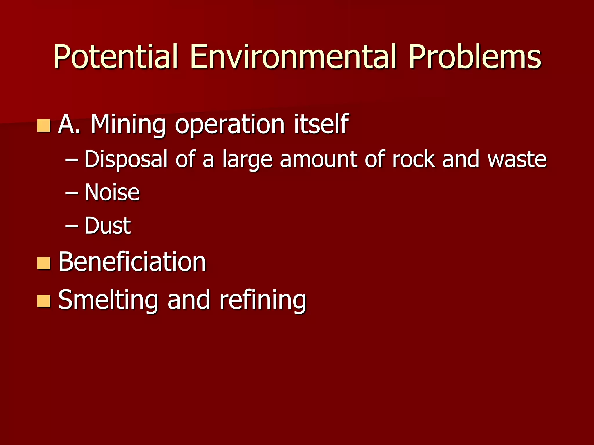 Mining and environmental impact | PPTX