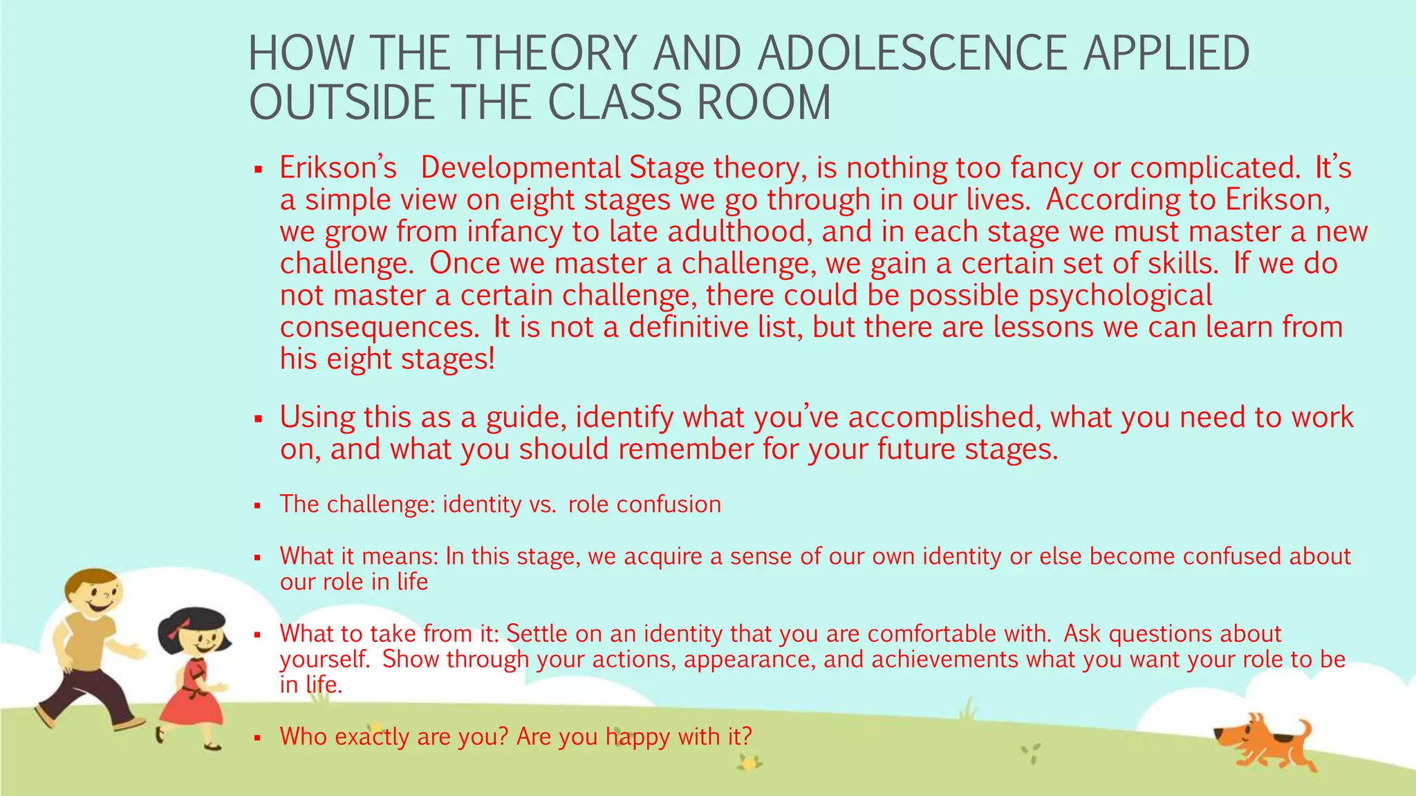 Erikson’s psychosocial theory of development | PPTX
