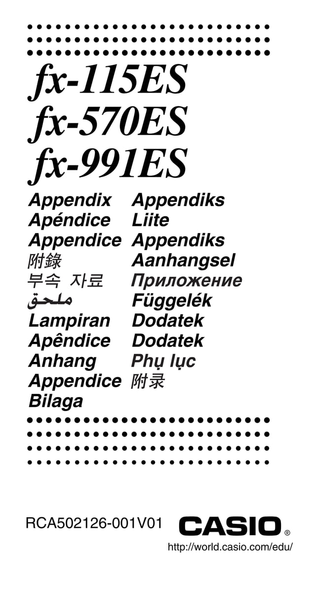 CASIO Fx 115 es-570es appendix | PDF
