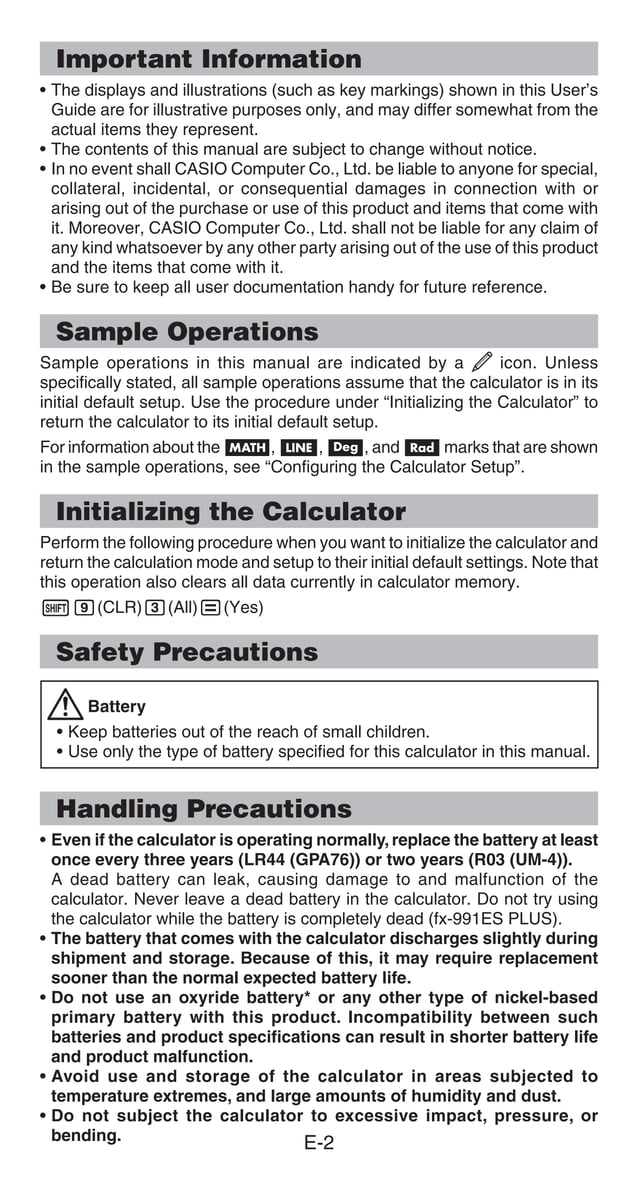 Casio fx-991EX classWiz user manual and commands. | PDF