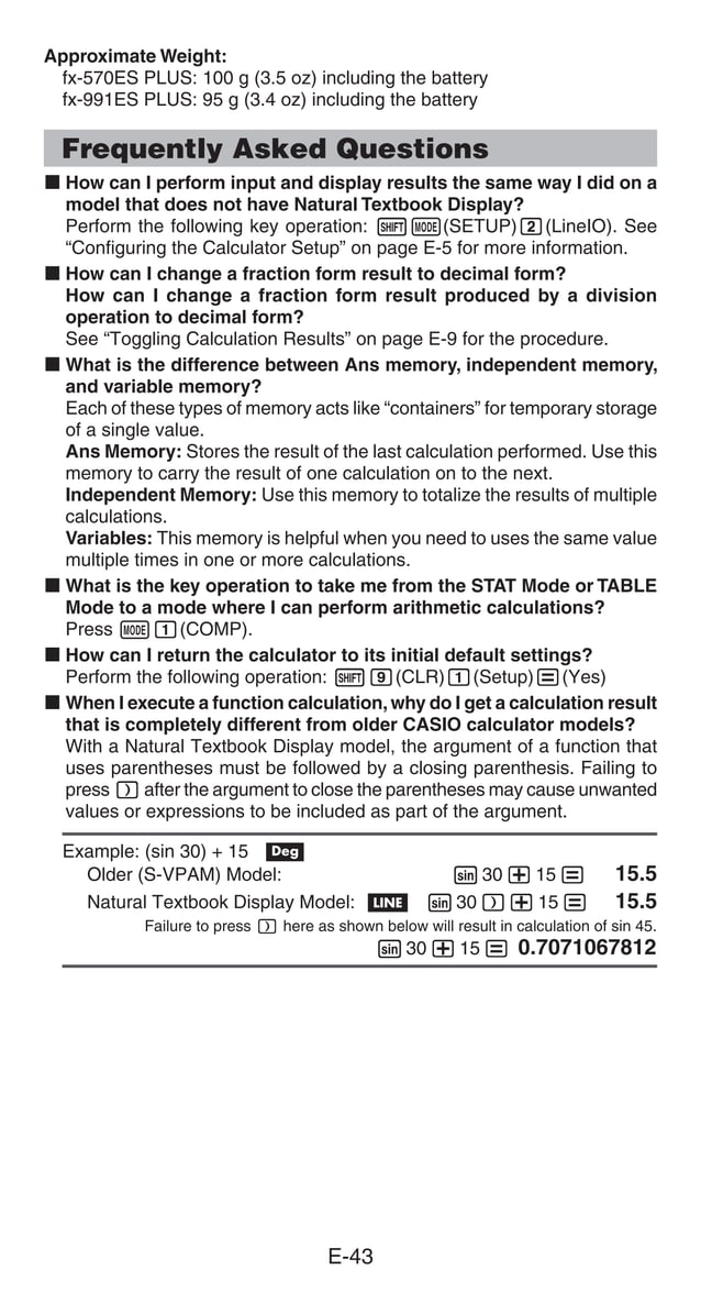 Casio fx-991EX classWiz user manual and commands. | PDF