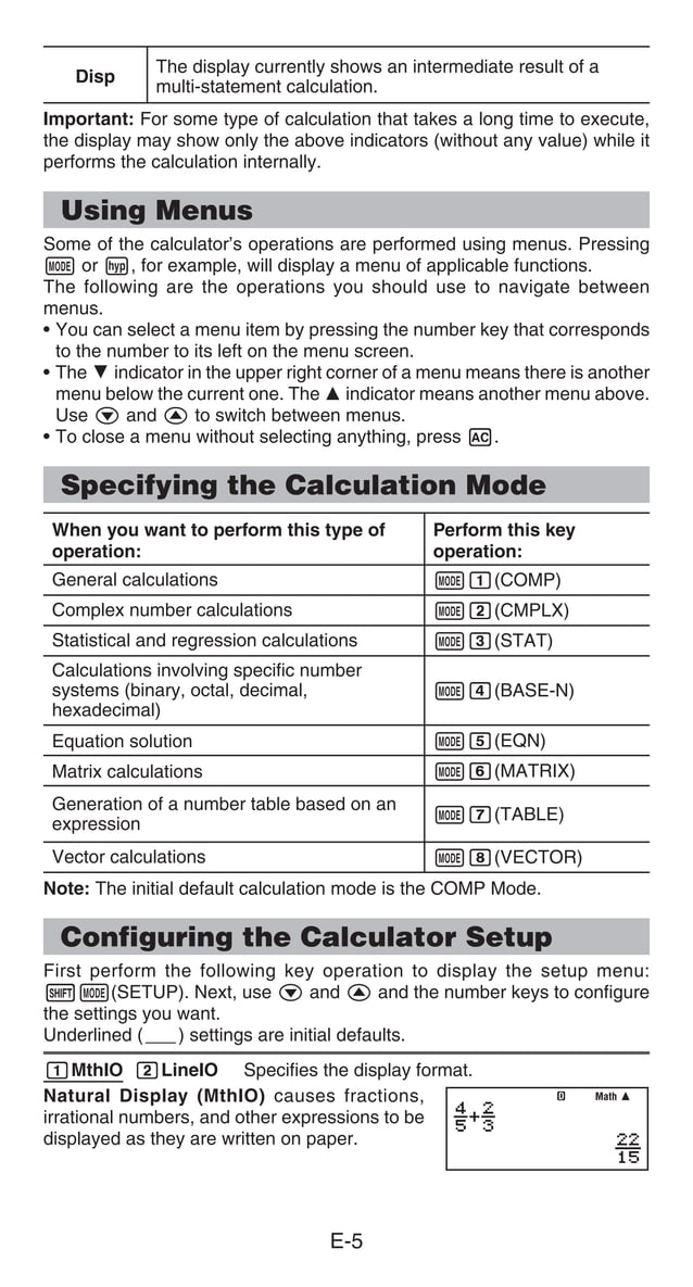 Casio fx-991EX classWiz user manual and commands. | PDF
