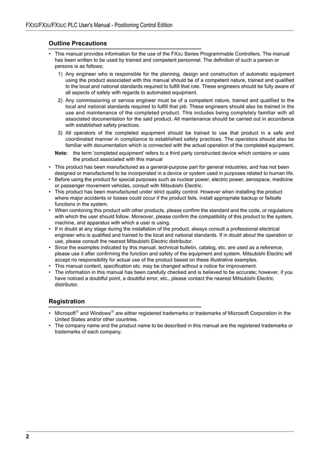 Fx3 g,fx3u,fx3uc series users manual positioning control edition | PDF