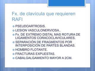 Manejo de fracturas de clavicula tecnica Mc Giver | PPTX