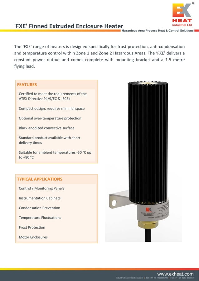 FXE Finned Extruded Enclosure Heater Exheat Flameproof Fan Heaters - Hazardous Area Industrial ...