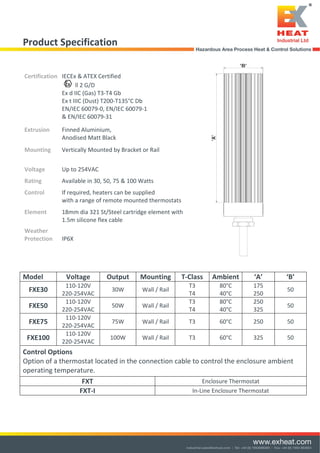 FXE Finned Extruded Enclosure Heater Exheat Flameproof Fan Heaters ...