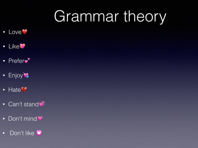 Keynote of preference verbs | PPT