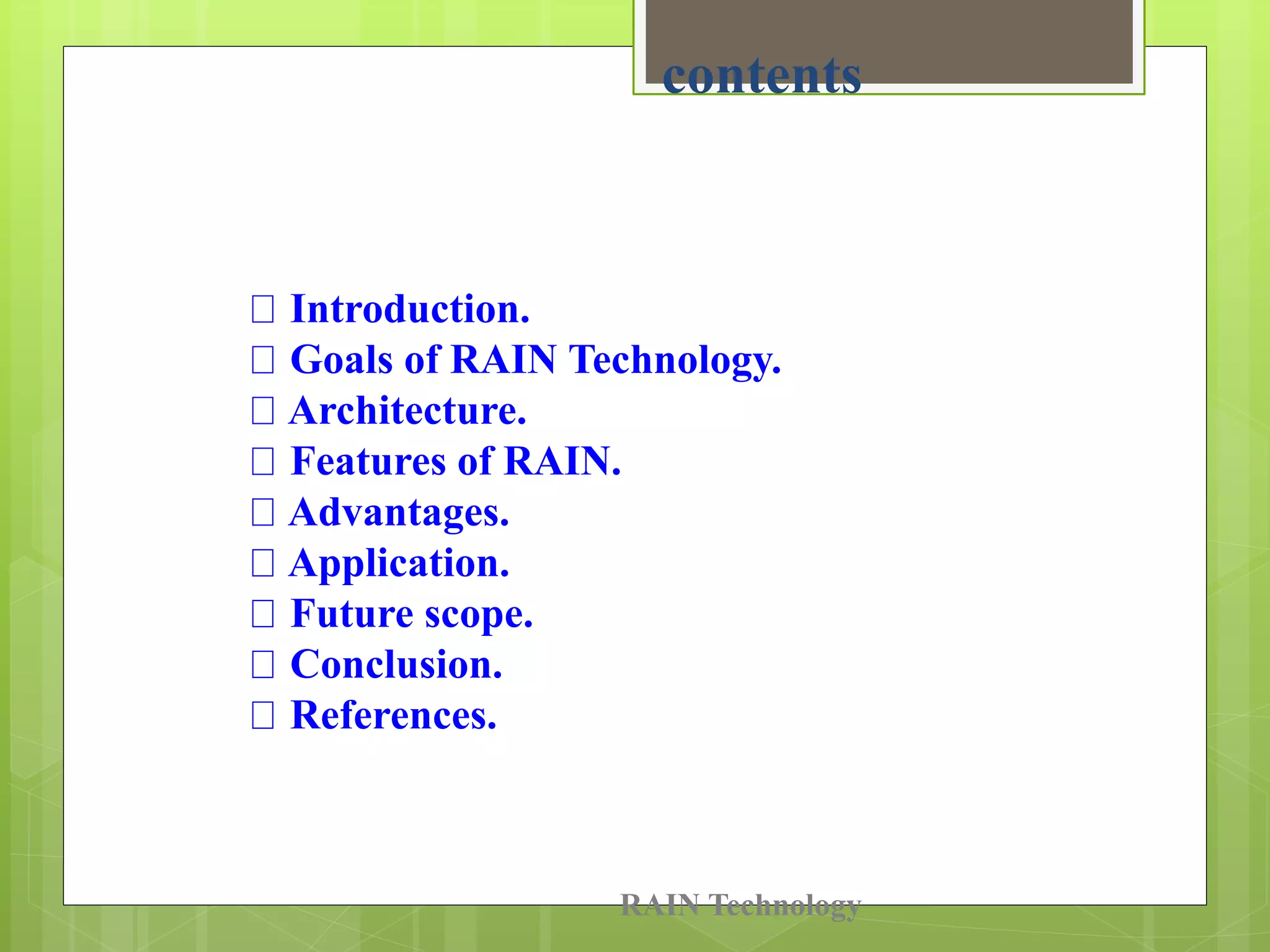rain technology | PPT