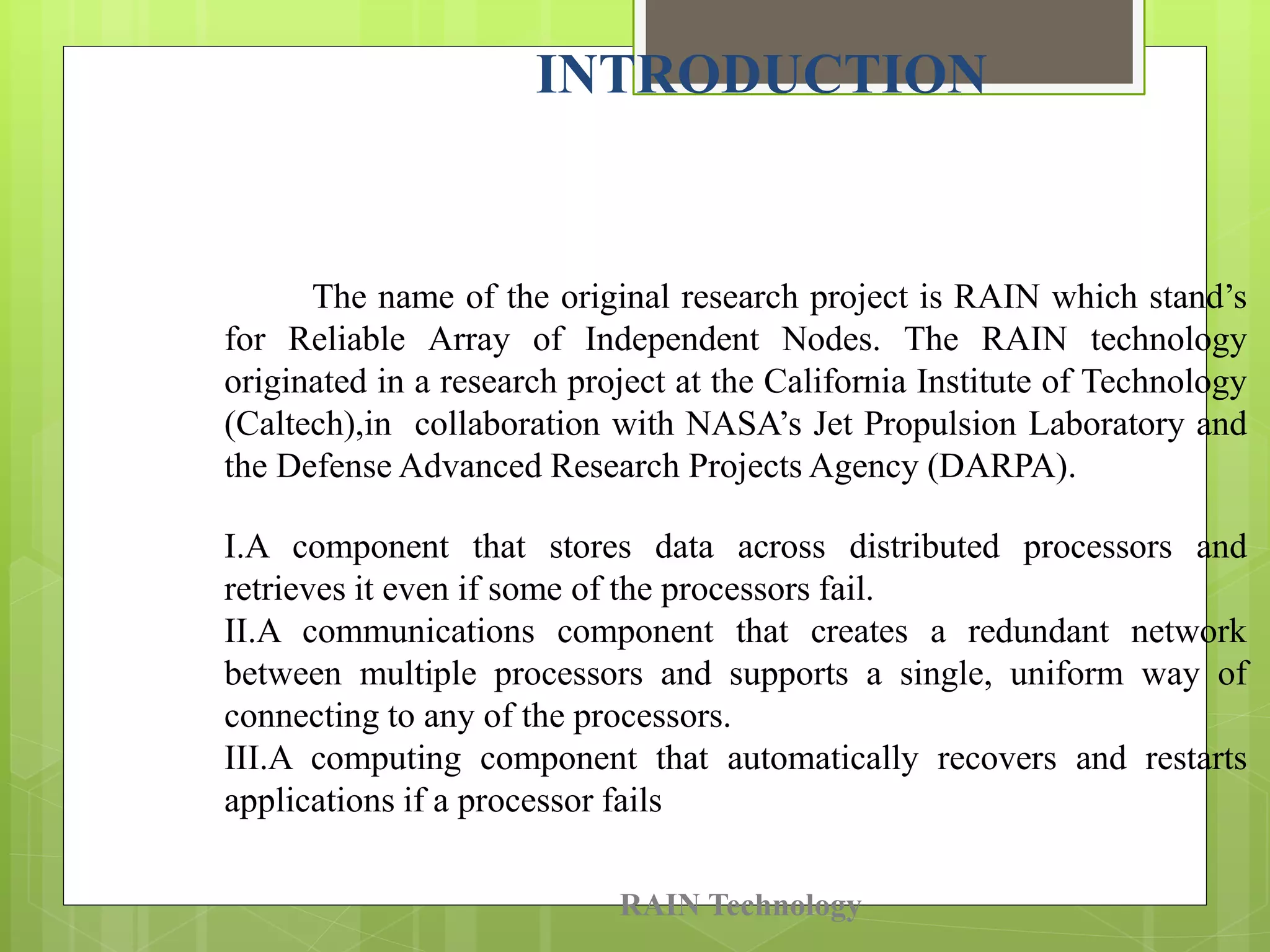 rain technology | PPT