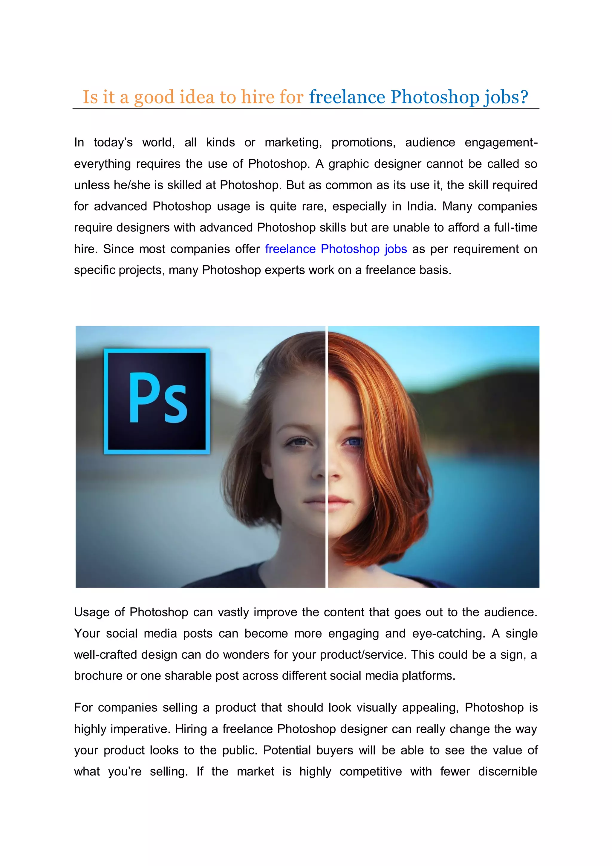 Freelance photoshop jobs | PDF | Desktop Publishing | Computer Software ...
